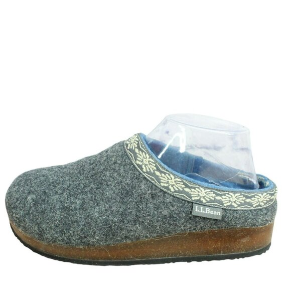 L.L. Bean | Shoes | Ll Bean Gray Wool Slipon Comfort Padded Collar Warm ...